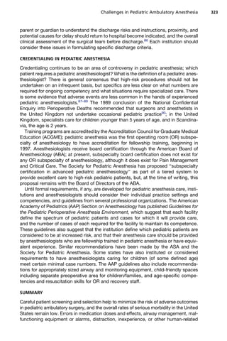 Challenges in pediatric ambulatory anesthesia kids are different | PDF