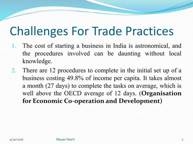 Challenges in trade practices with india shyam nair | PPTX ...