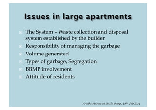 Challenges in waste mgmt in apts | PPT