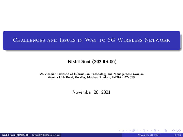 Challenges And Issues In Way To 6g Wireless Communication Pdf Computer Networking Computing