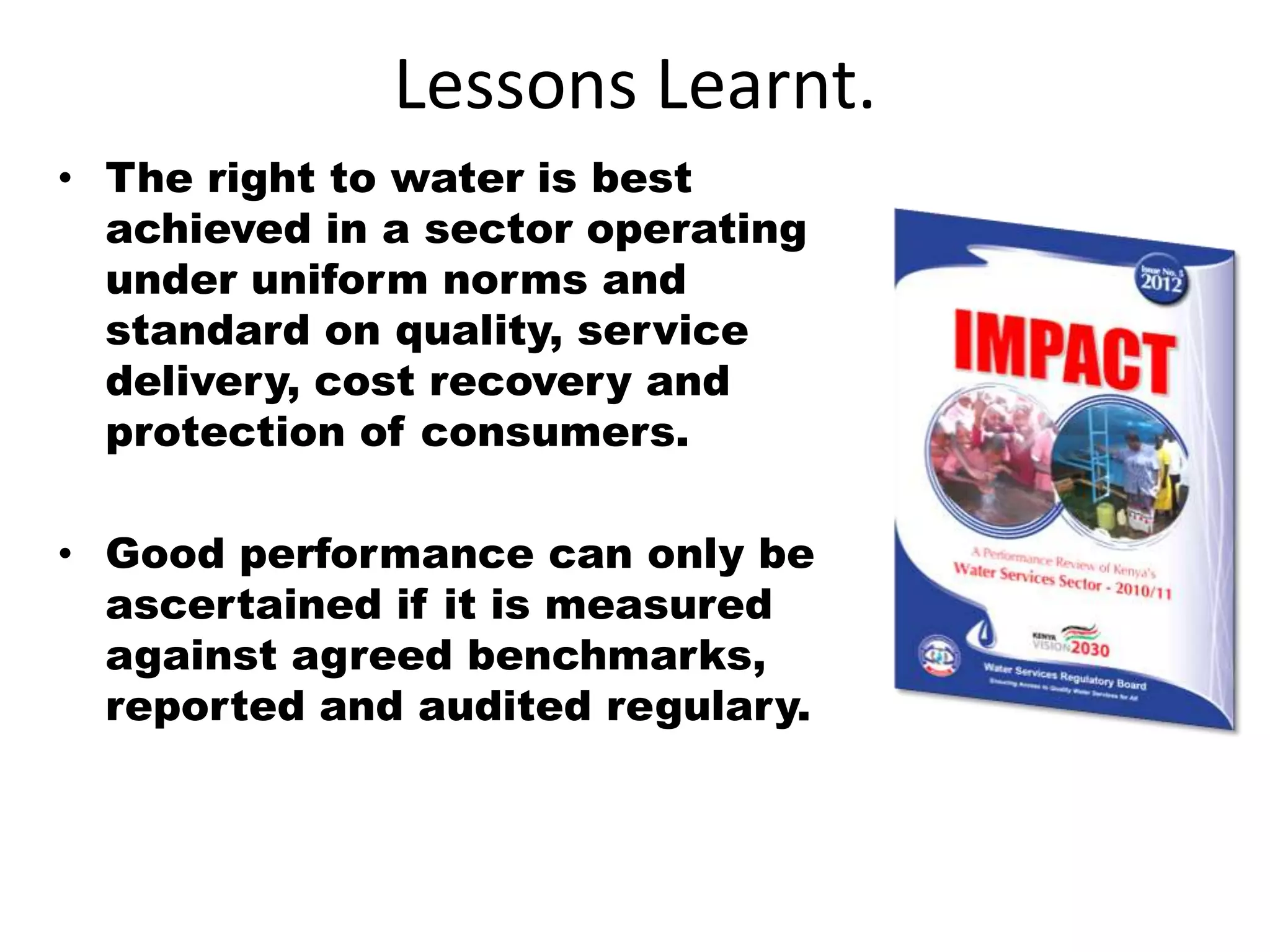 Challenges & Lessons from water sector reforms and devolution | PPTX
