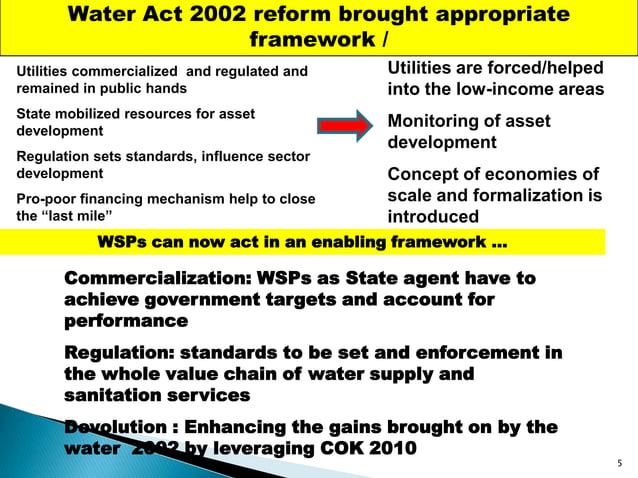 Challenges & Lessons from water sector reforms and devolution | PPT