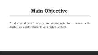 Challenges of Alternative Assessment for Students with Disabilities ...