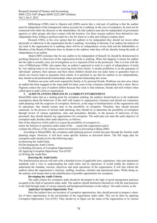Challenges of auditors and audit reporting in a corrupt environment | PDF