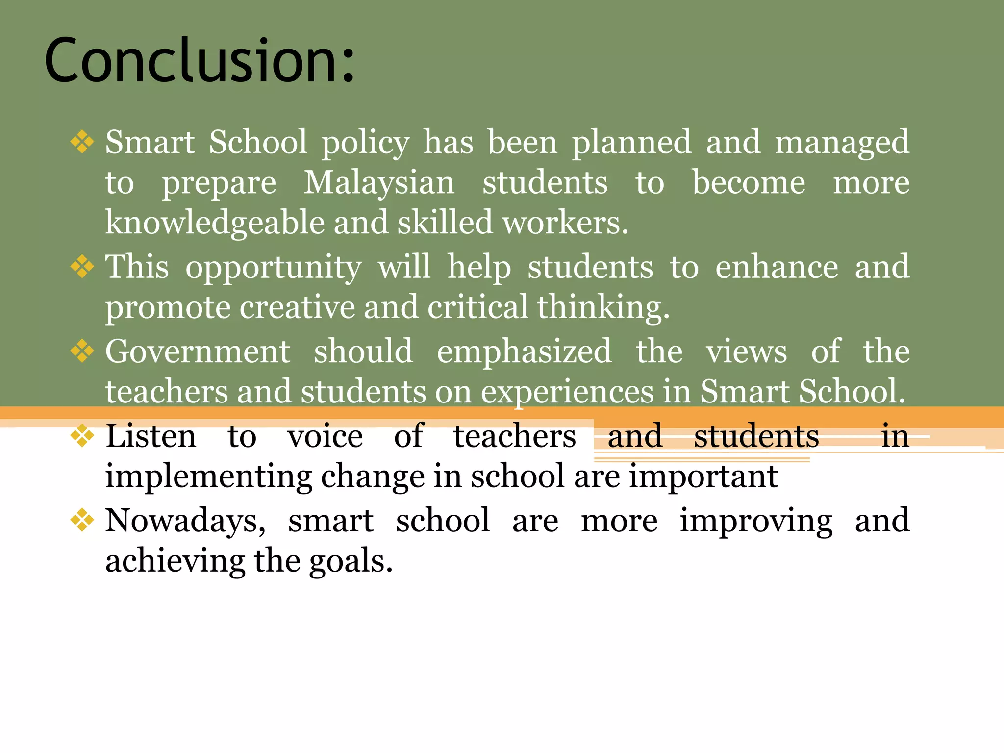 Challenges of building smart school in malaysia | PPT