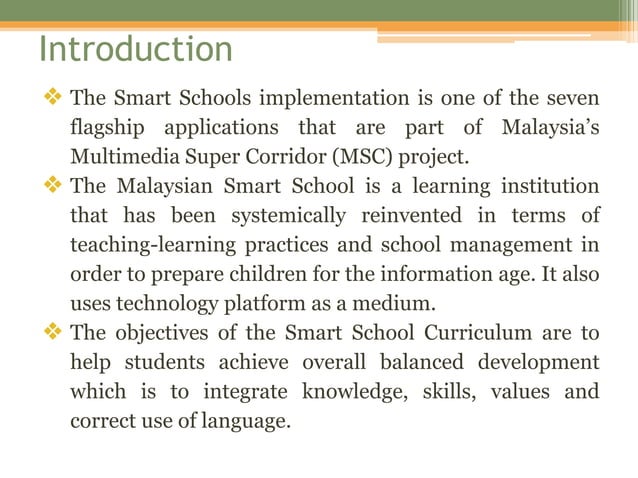 Challenges of building smart school in malaysia | PPT