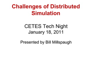 Challenges of Distributed Simulation | PDF