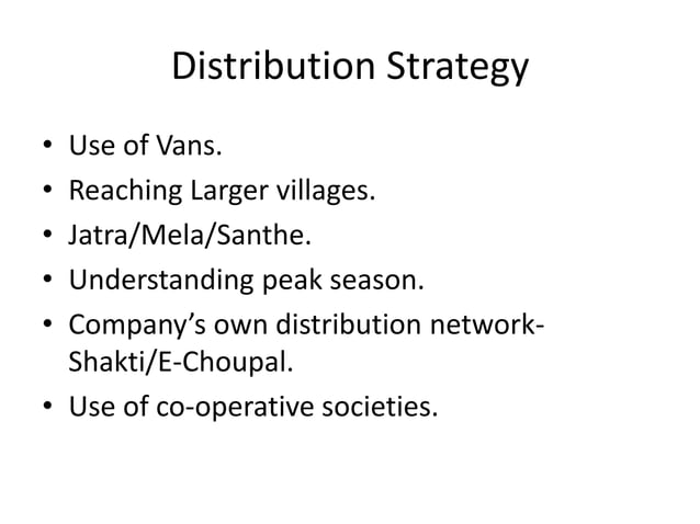 Challenges of distribution in rural markets | PPTX