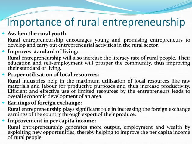 Challenges of entrepreneurship development in rural area and business ...