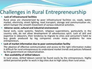 Challenges of entrepreneurship development in rural area and business ...
