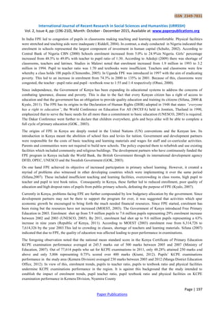 Challenges of Free Primary Education on KCPE Examination Performance in Public Primary Schools ...