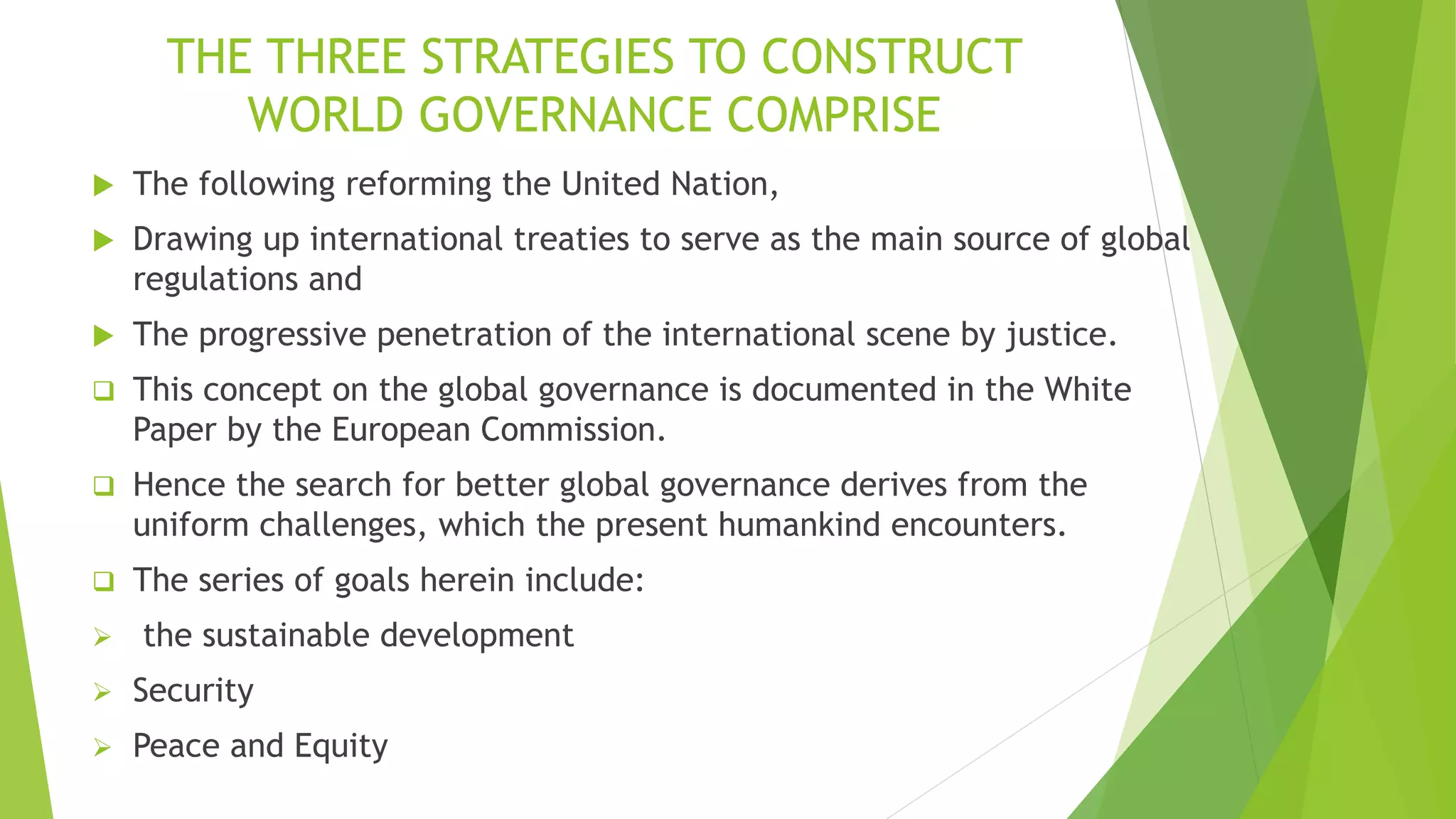 Challenges of global governance | PPTX