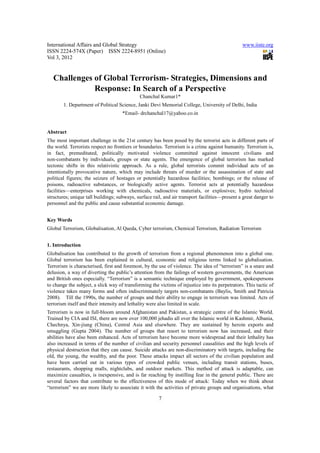 Challenges of global terrorism strategies, dimensions and response in ...