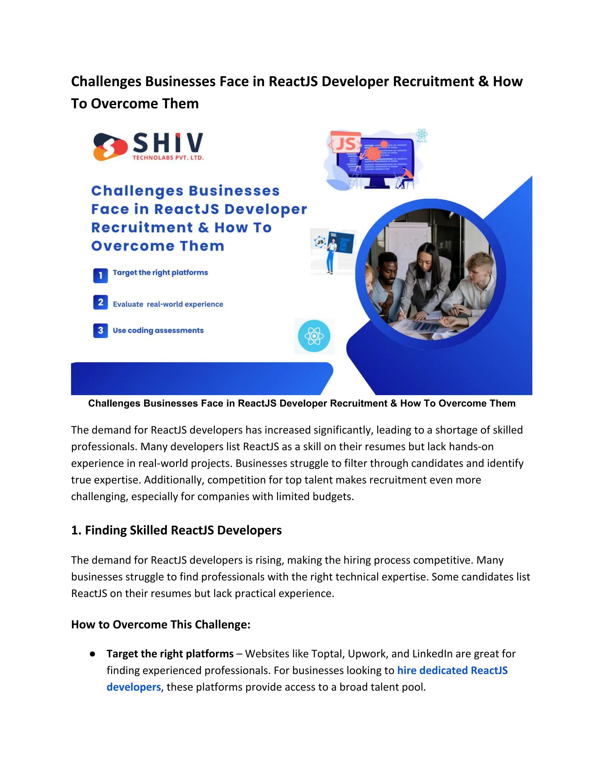 Hiring ReactJS Developers: Common Challenges & Solutions | PDF