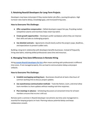Hiring ReactJS Developers: Common Challenges & Solutions | PDF