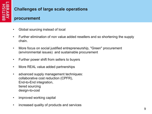 Challenges of large scale operations | PPT