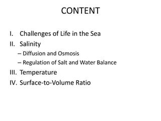 Challenges of life in the sea | PPTX