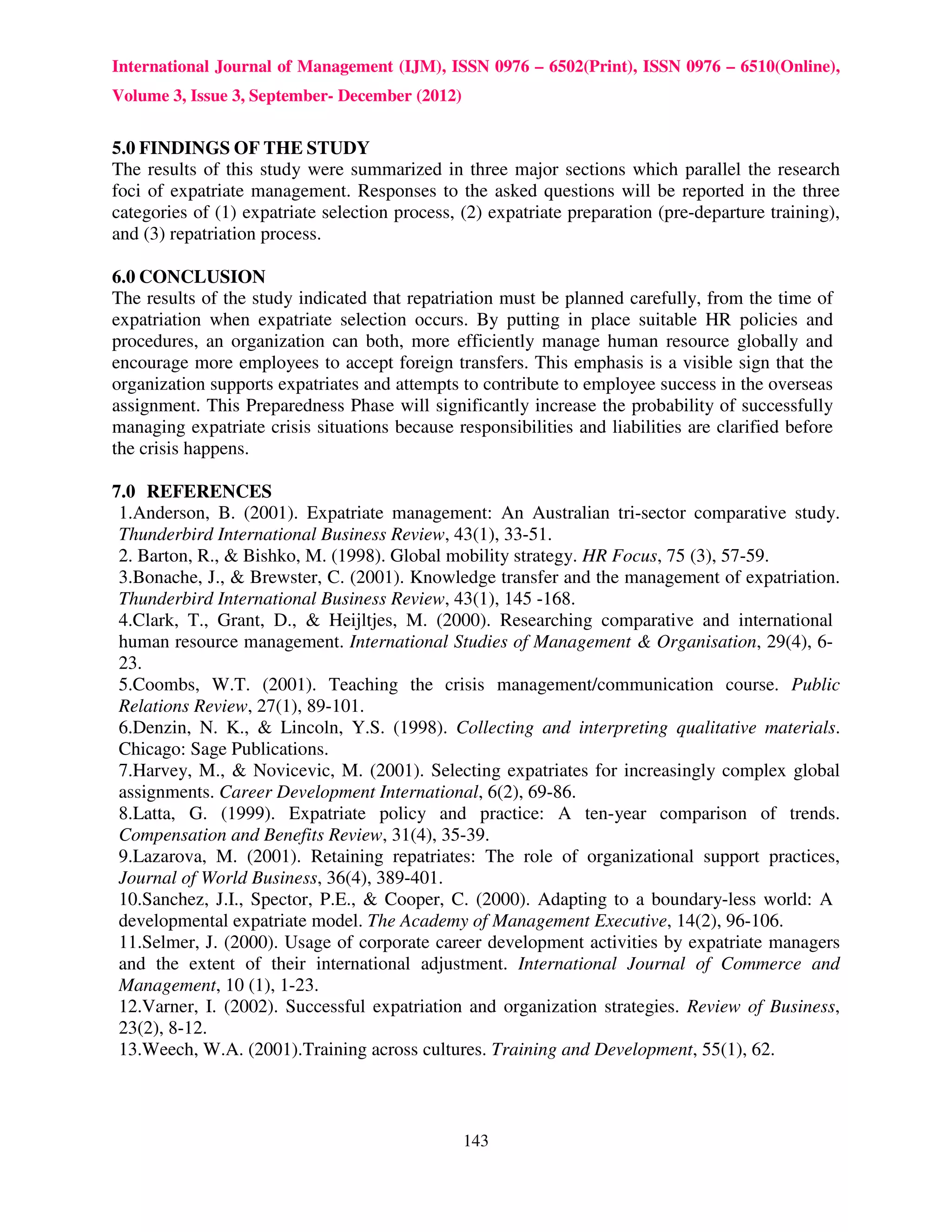 Challenges of managing mnc expatriates through crises a study | PDF ...