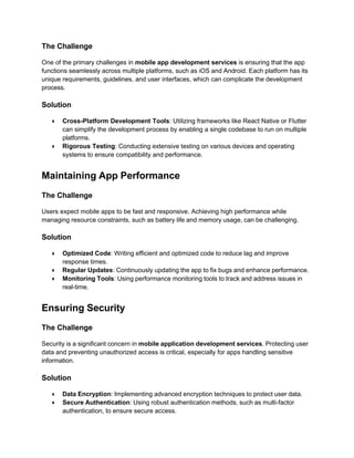 Challenges of Mobile App Development Services | PDF