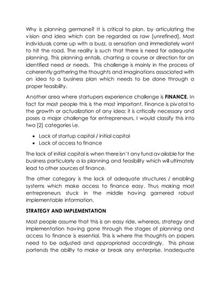 Challenges Of New Business Start Up | DOCX