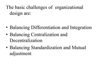 Challenges of organizational design | PPTX