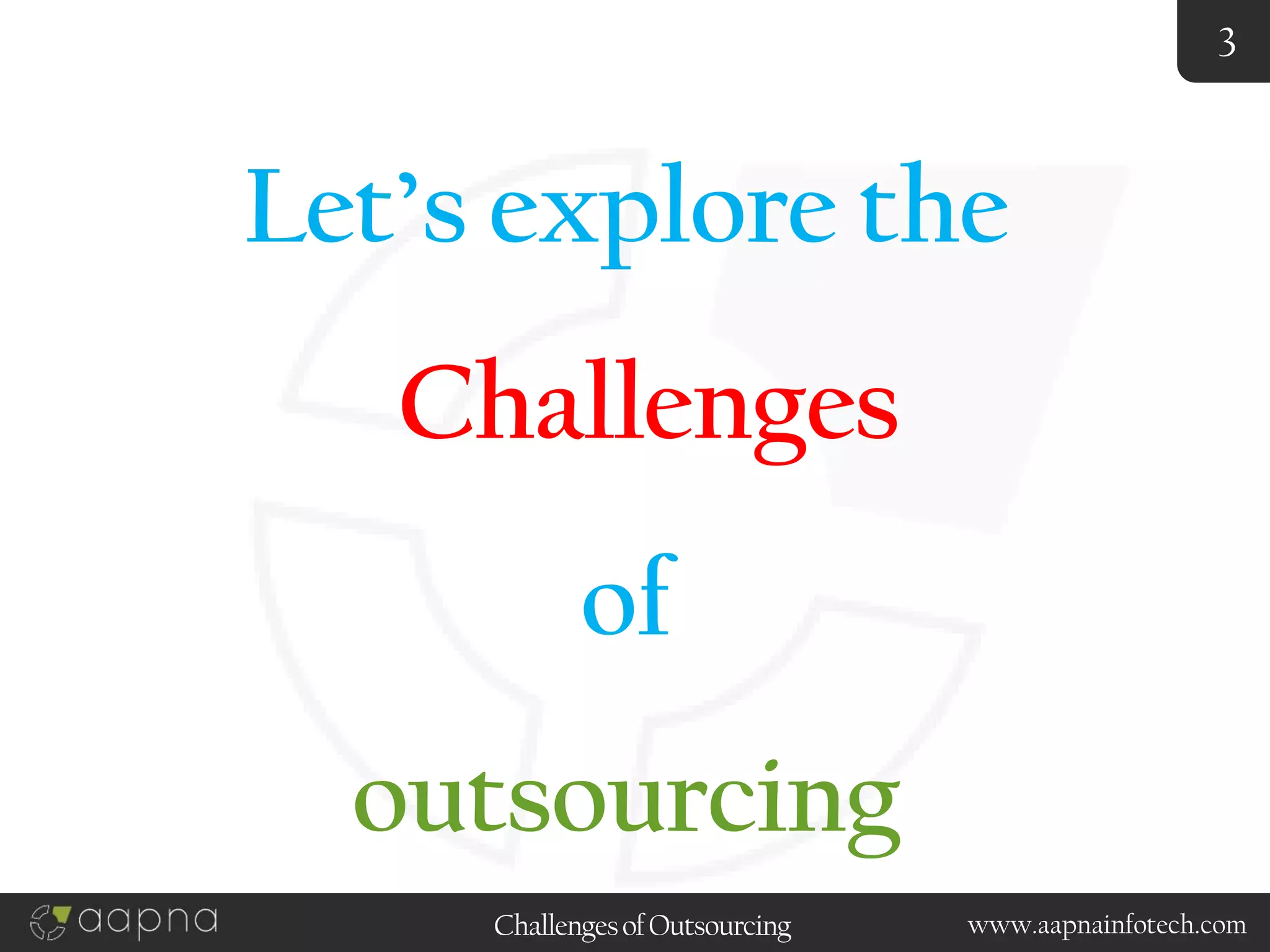Challenges Of Outsourcing | PDF