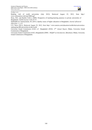 Challenges of quality higher education in bangladesh a study on public ...