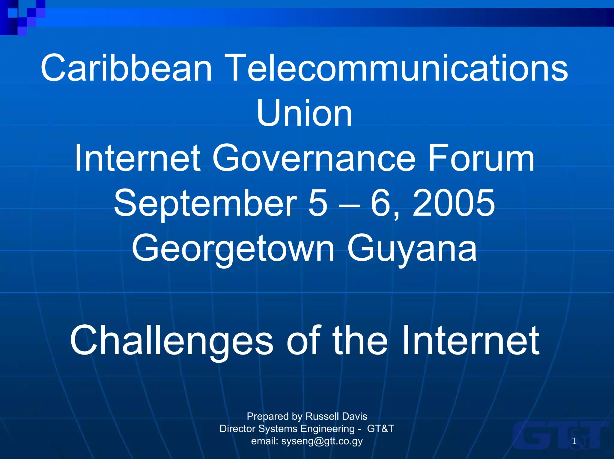 Challenges of the internet russell davis gtt | PDF