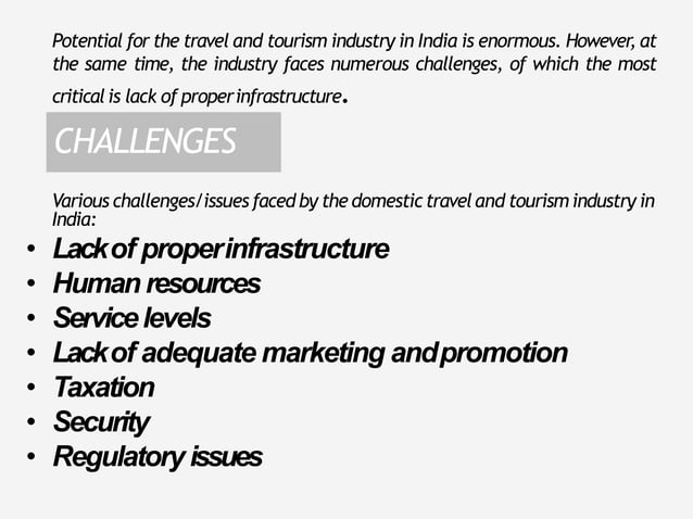 Challenges of tourism in india | PPTX | Travel Preparation and Advice ...