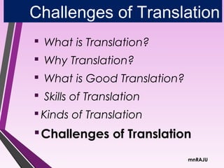 Challenges of Translation | PPT