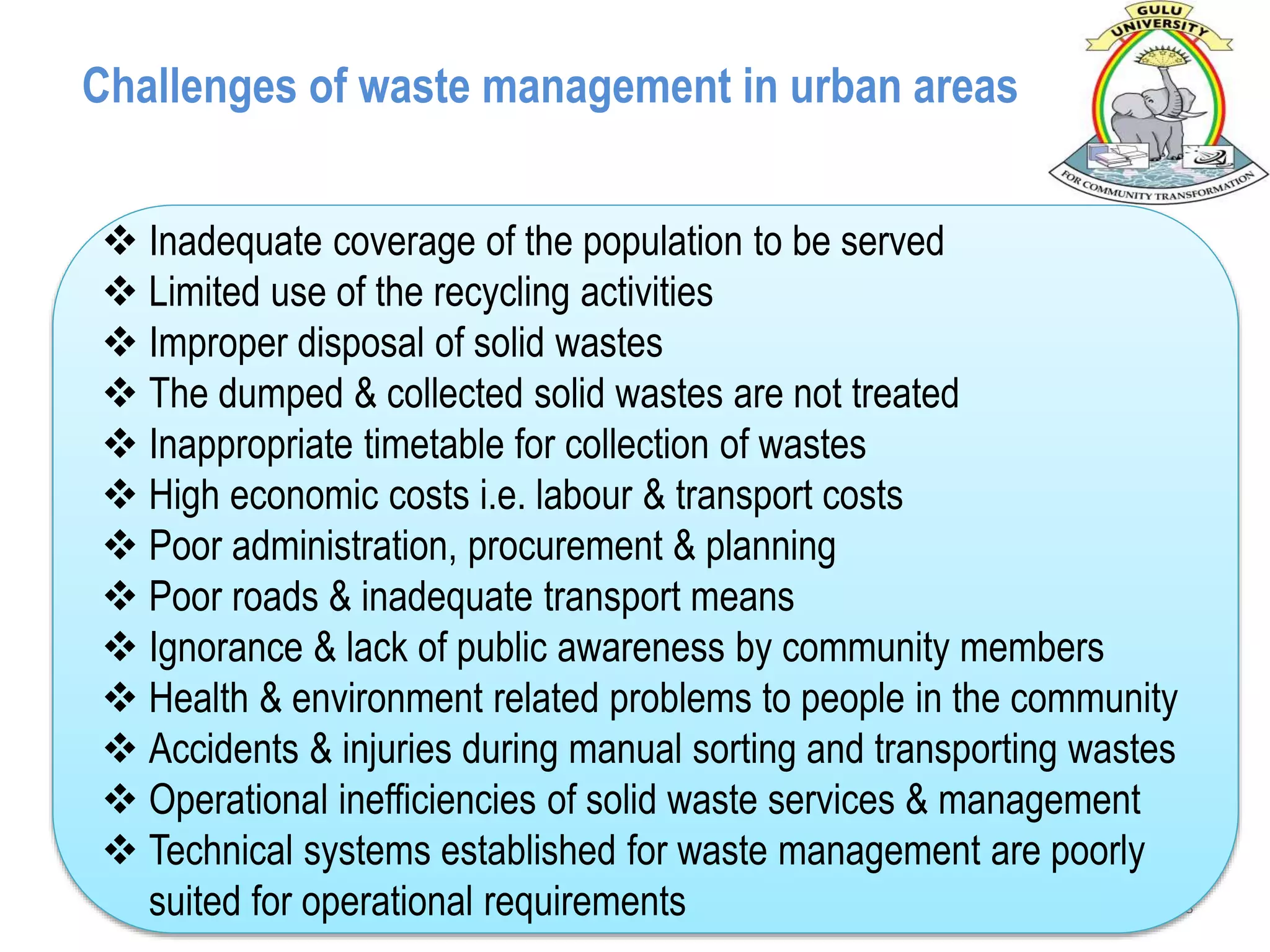 Challenges & possibe solutions to waste management | PPTX
