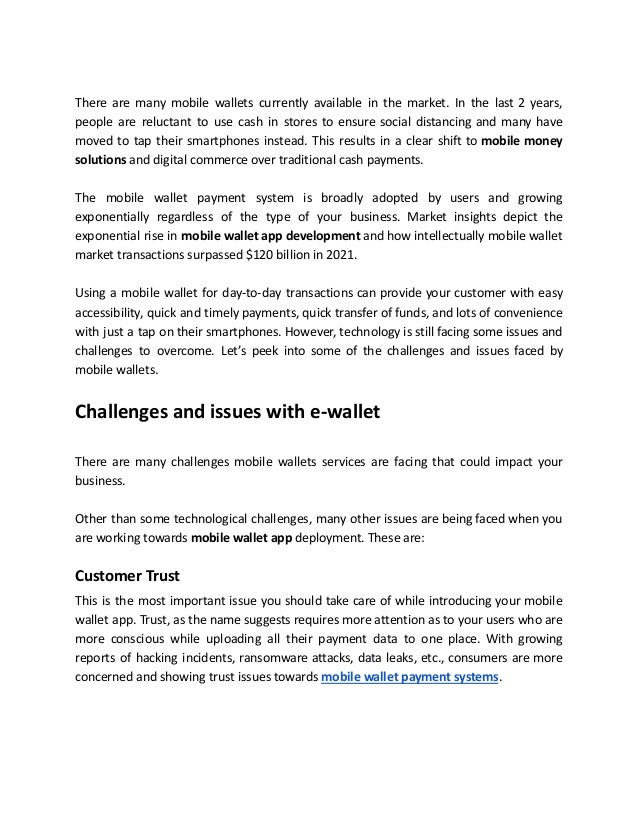 Challenges to consider in the mobile wallet space | PDF