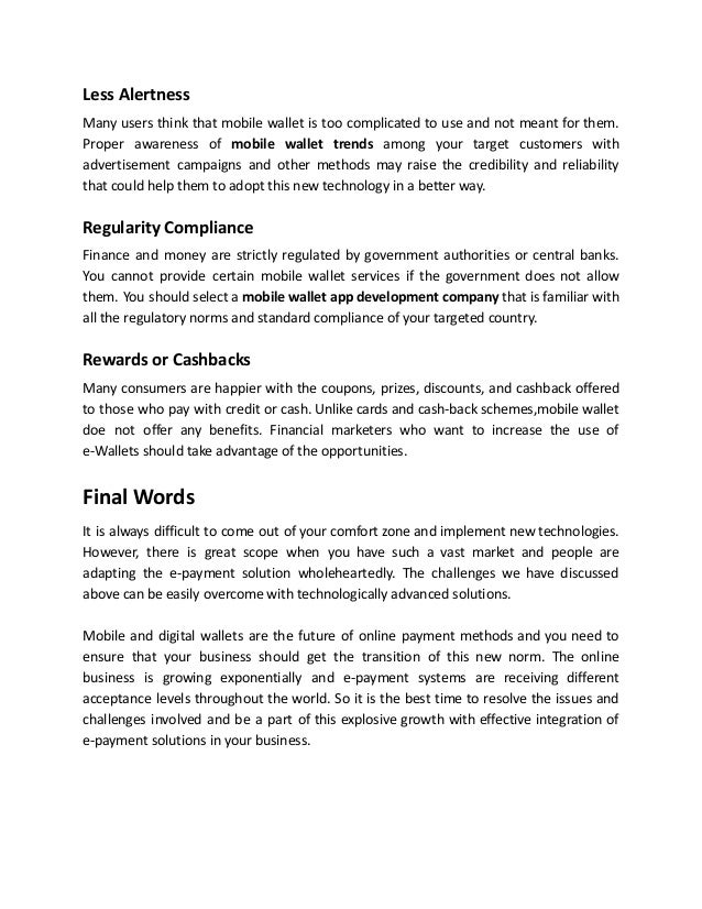 Challenges to consider in the mobile wallet space | PDF