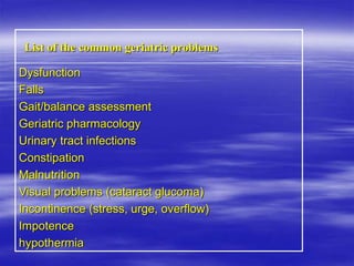 Challenges to geriatric care khaled | PPT