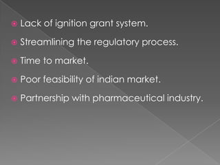 Challenges to indian biotech industry | PPTX