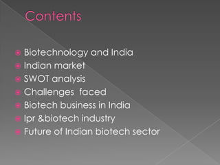 Challenges to indian biotech industry | PPTX
