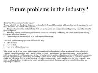 Challenges to journalism today | PPTX