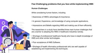 Challenges while implementing the Hospital Management System.pptx