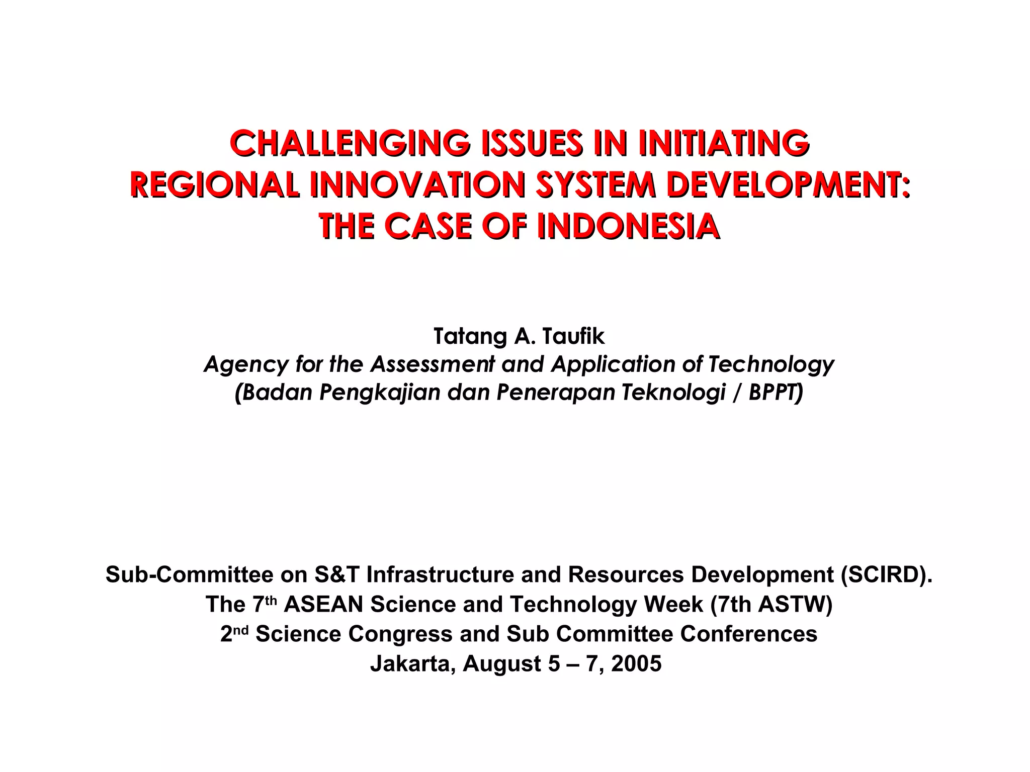 Challenging Issues in Initiating RIS Development in Indonesia | PPT ...