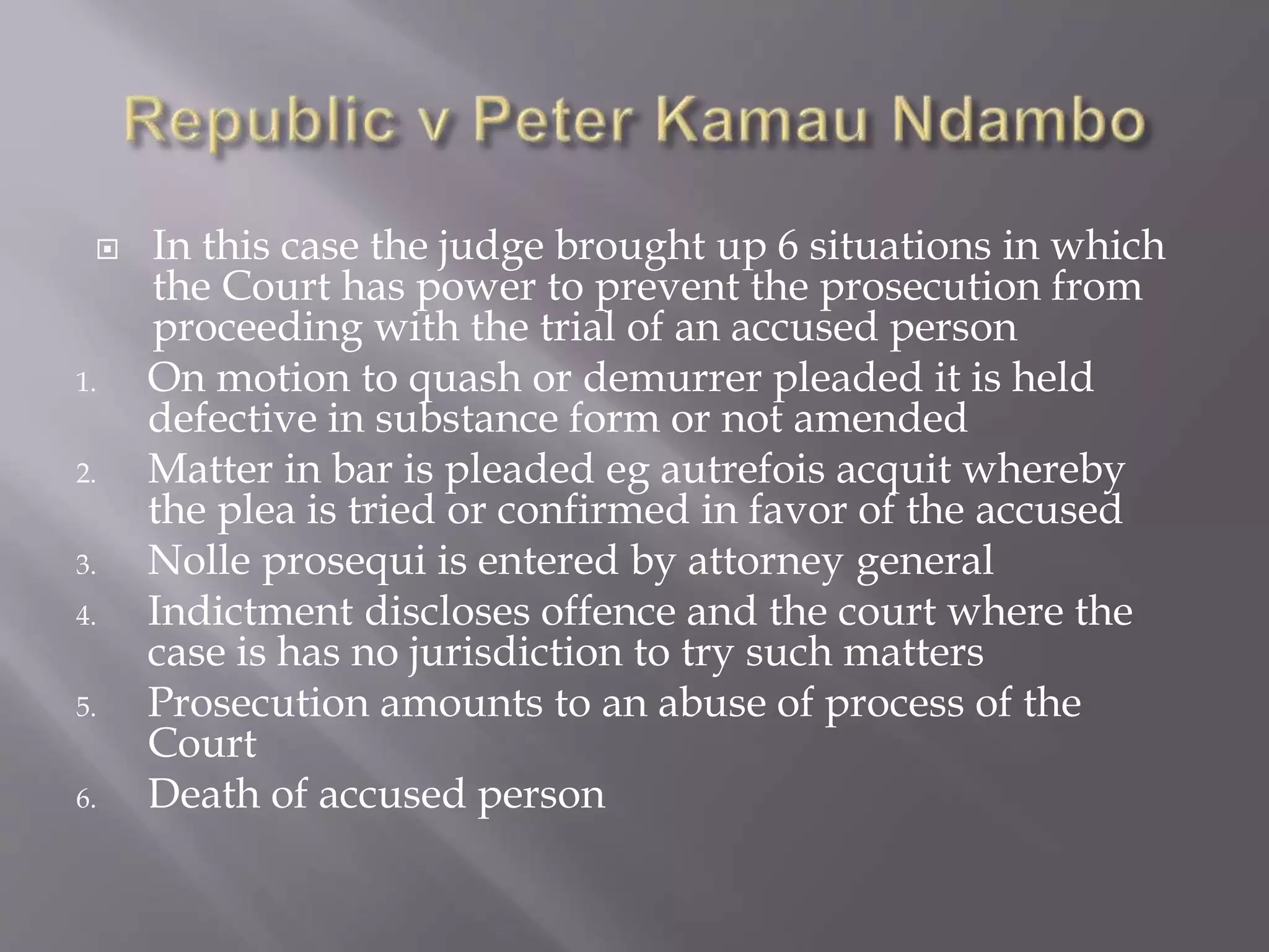 Challenging Prosecutions, Crimijnal Procedure Kenya, Criminal Law | PPTX