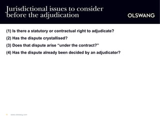 Adjudication: Challenging the Adjudicator's Jurisdiction | PDF