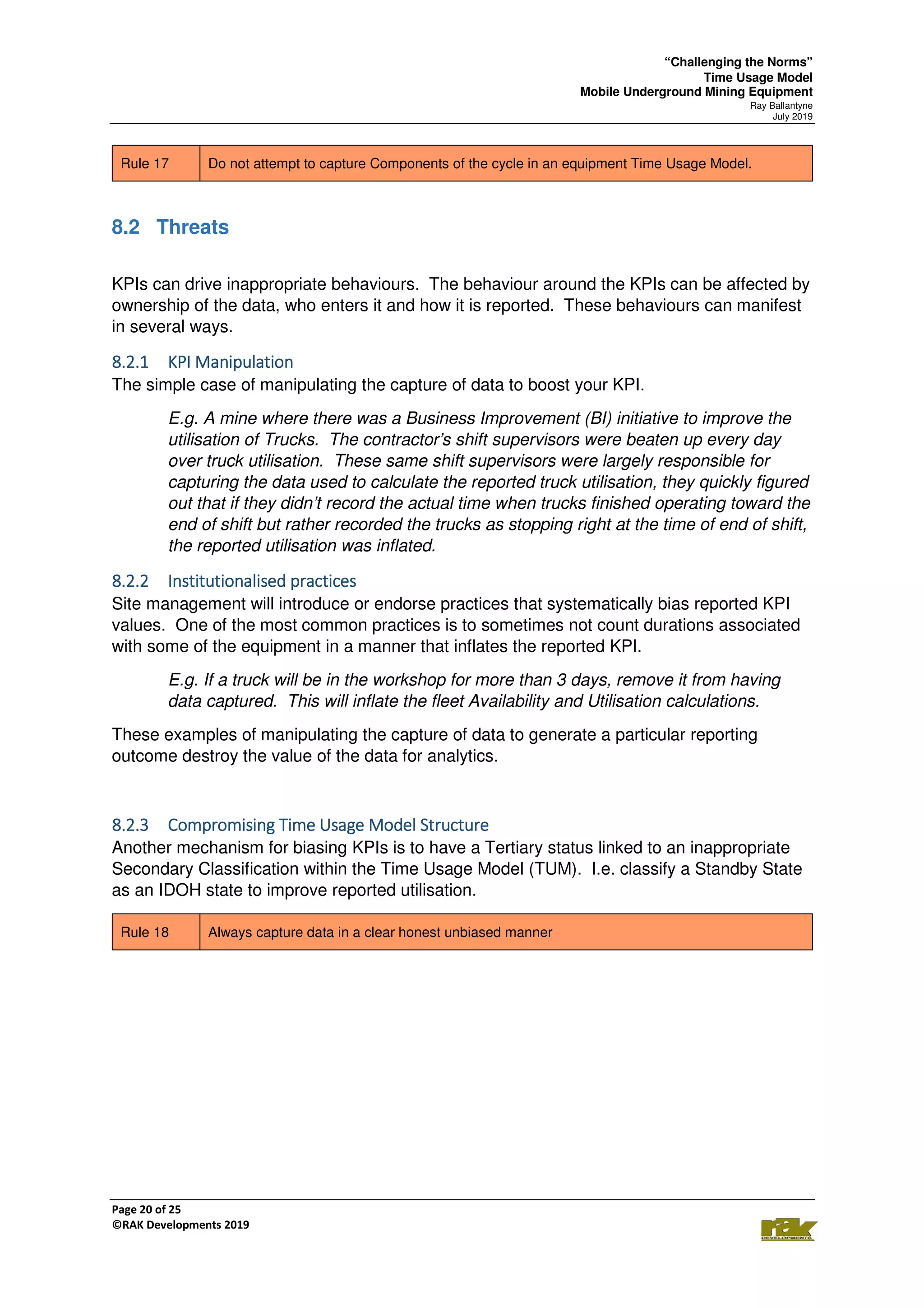 Challenging the Norms - Time Usage Model for Mobile Underground Mining ...
