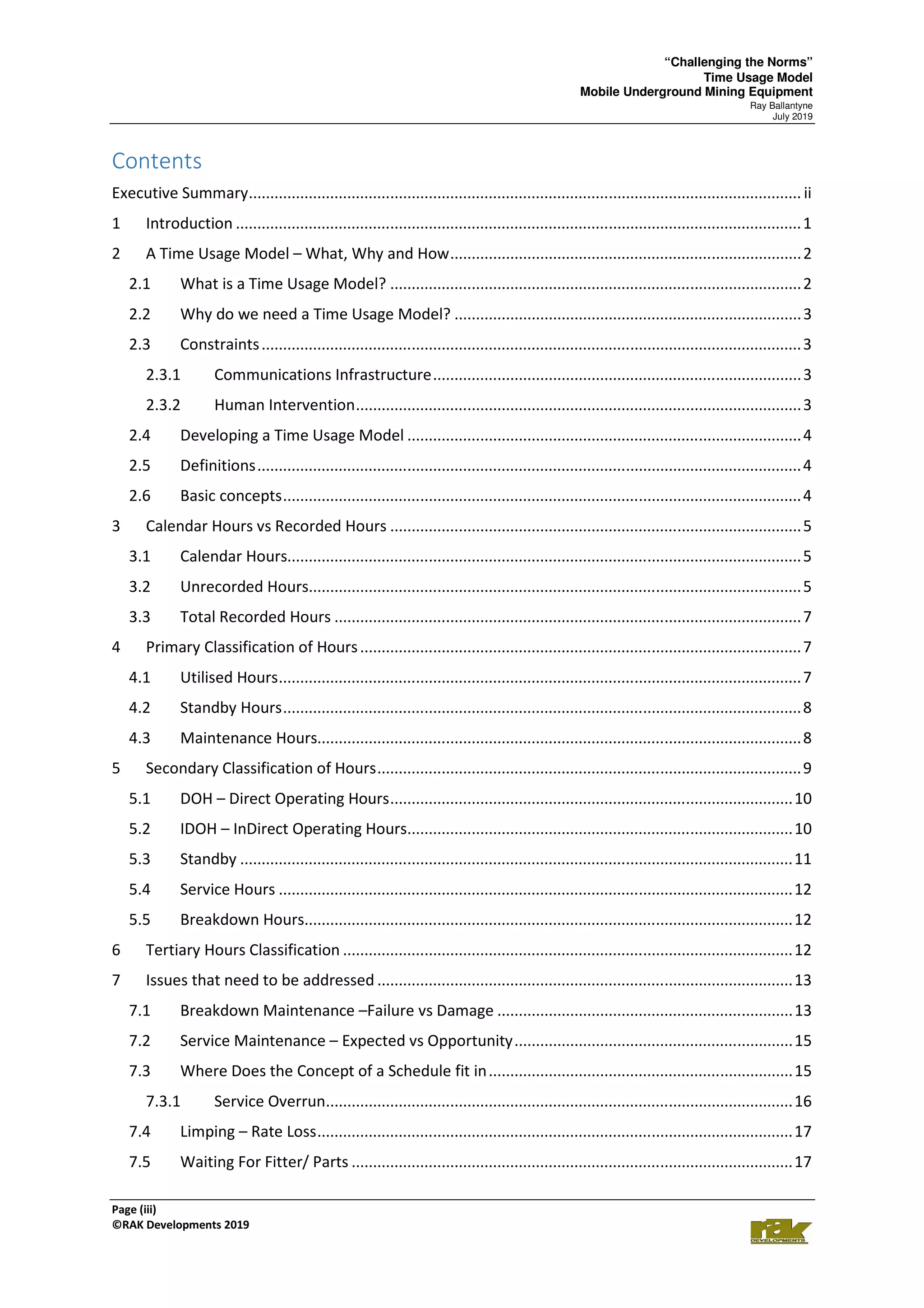 Challenging the Norms - Time Usage Model for Mobile Underground Mining ...