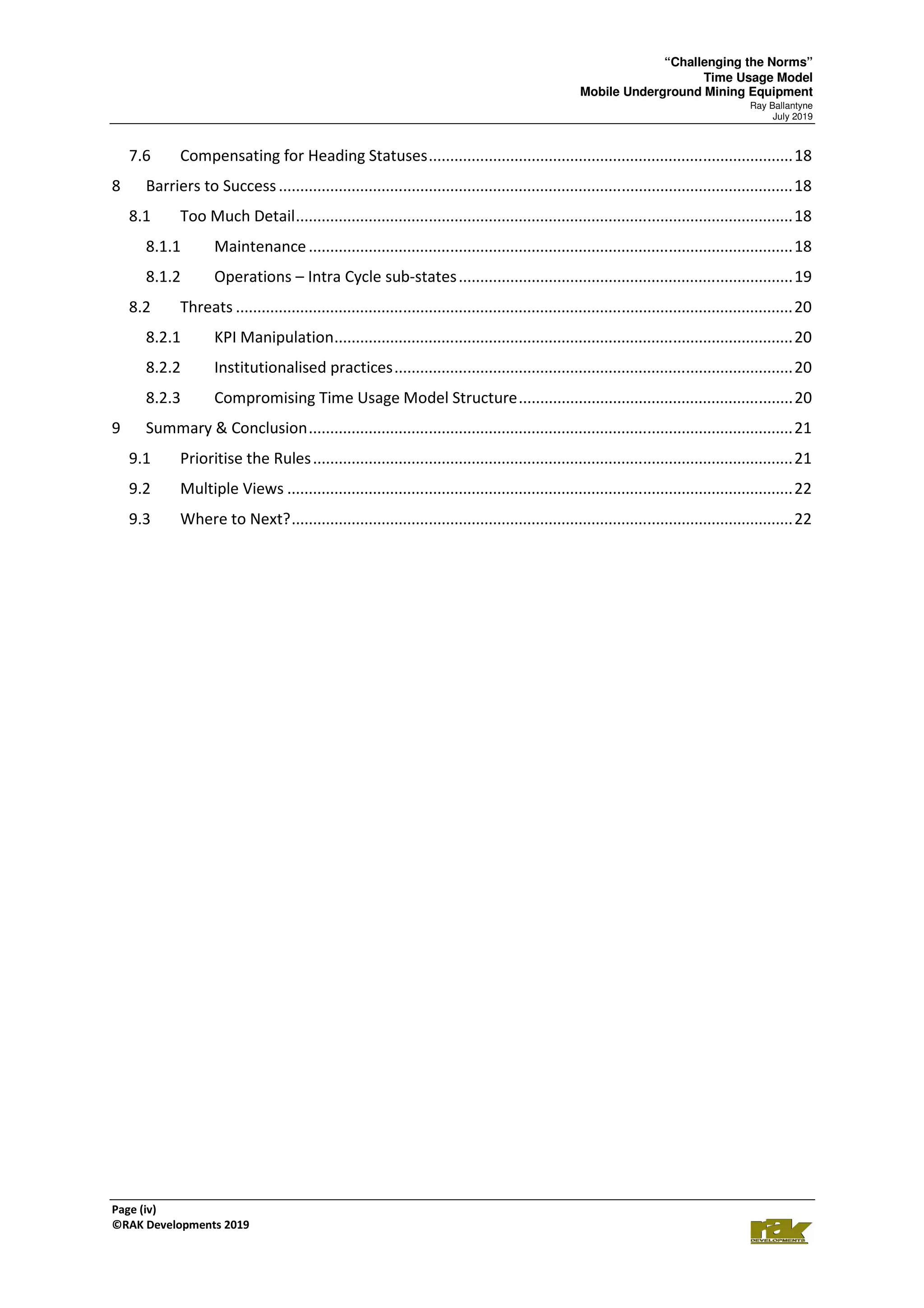 Challenging the Norms - Time Usage Model for Mobile Underground Mining ...