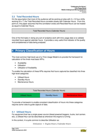 Challenging the Norms - Time Usage Model for Mobile Underground Mining ...
