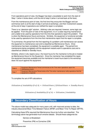 Challenging the Norms - Time Usage Model for Mobile Underground Mining ...