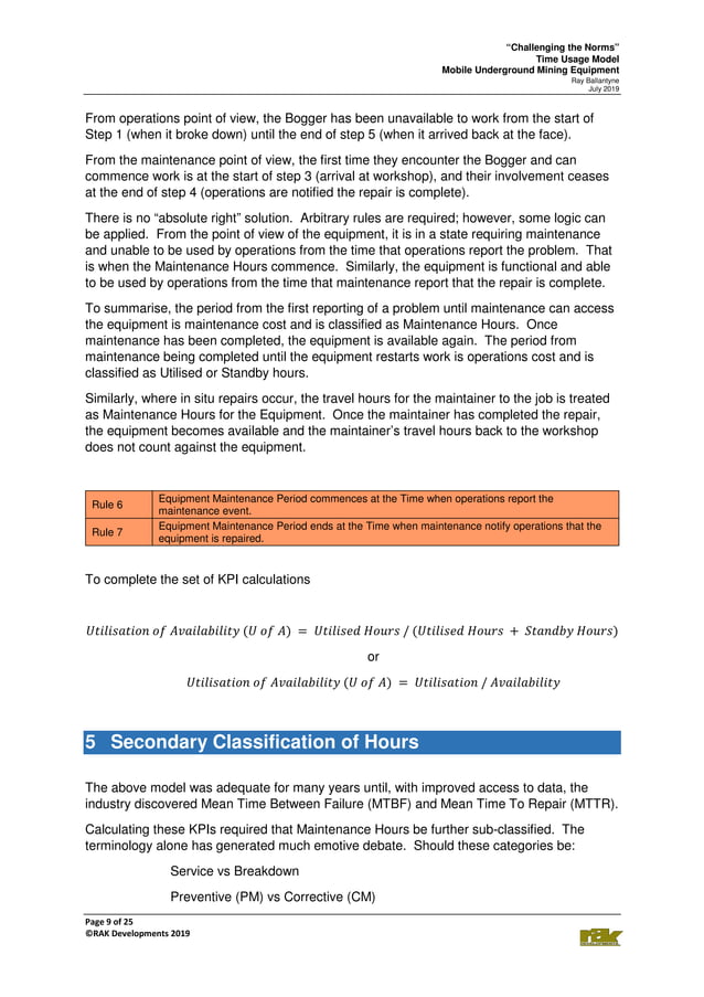 Challenging the Norms - Time Usage Model for Mobile Underground Mining ...