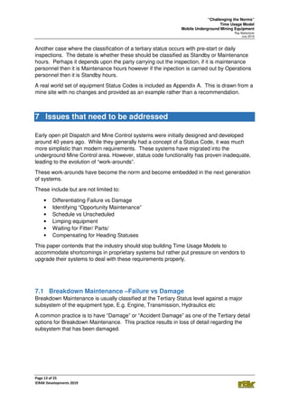 Challenging the Norms - Time Usage Model for Mobile Underground Mining ...