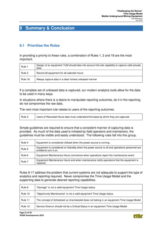 Challenging the Norms - Time Usage Model for Mobile Underground Mining ...