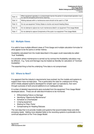 Challenging the Norms - Time Usage Model for Mobile Underground Mining ...